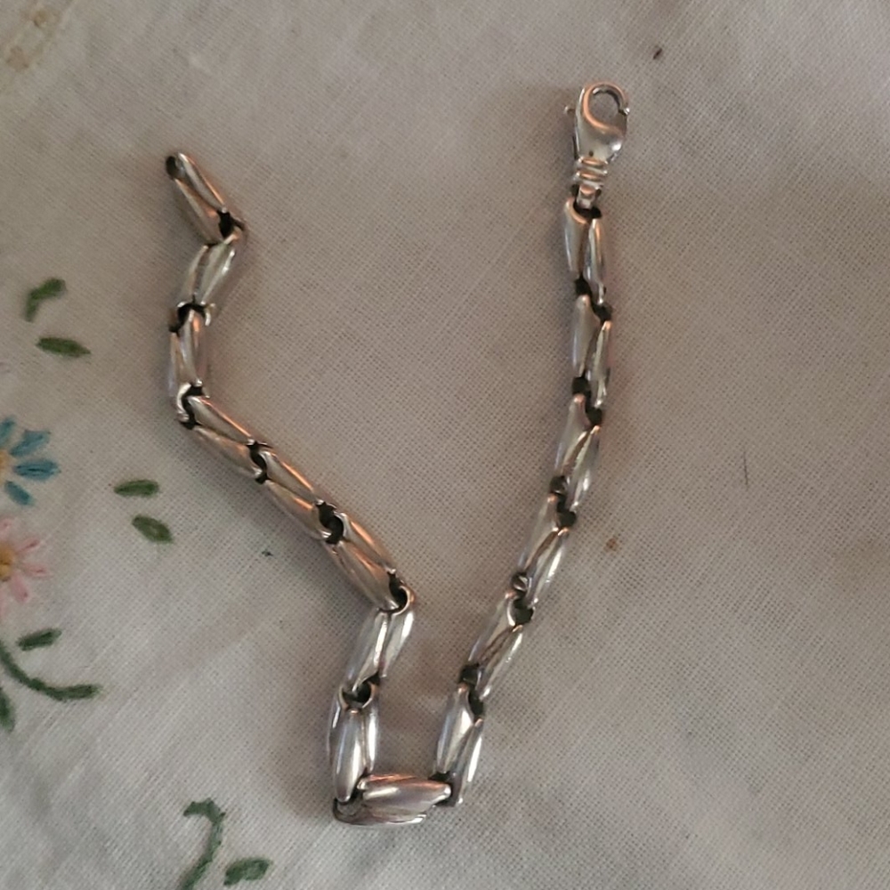 Solid Sterling Silver Bracelet - Gem